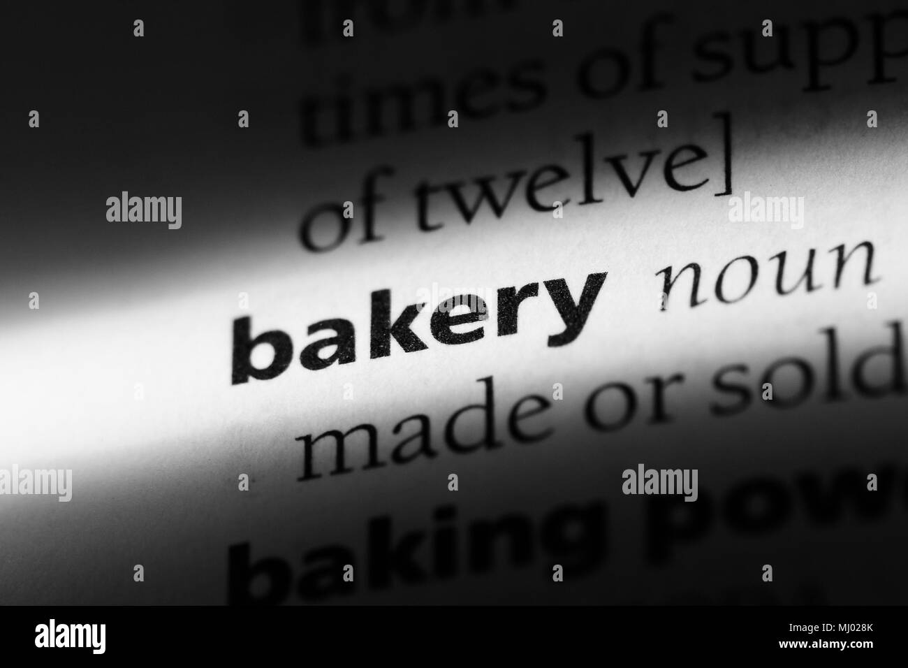 bakery word in a dictionary. bakery concept Stock Photo - Alamy