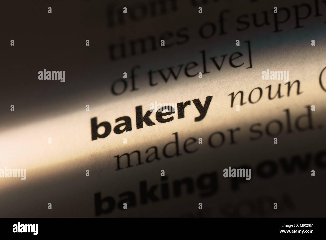 bakery word in a dictionary. bakery concept Stock Photo - Alamy