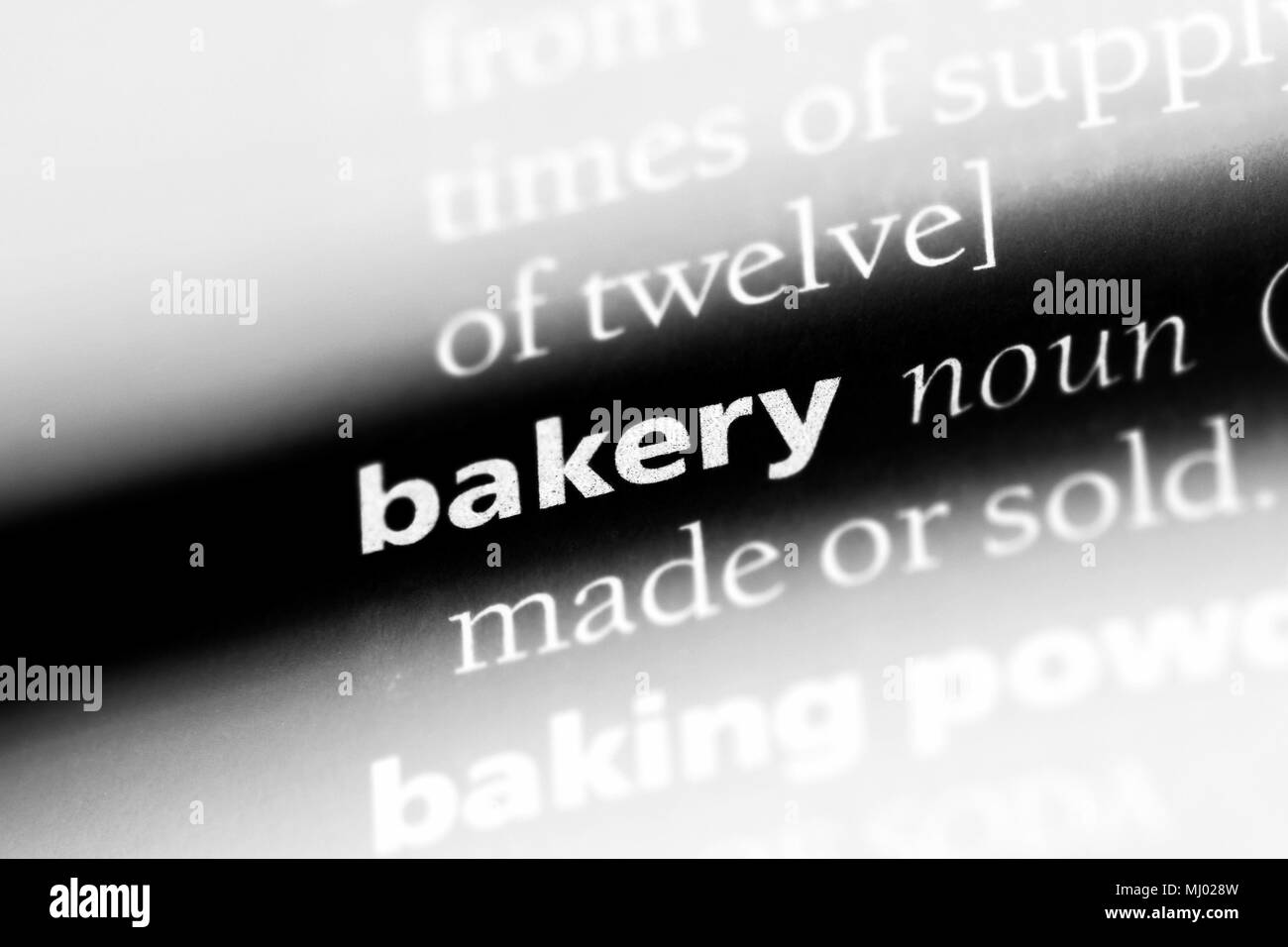 bakery word in a dictionary. bakery concept Stock Photo - Alamy