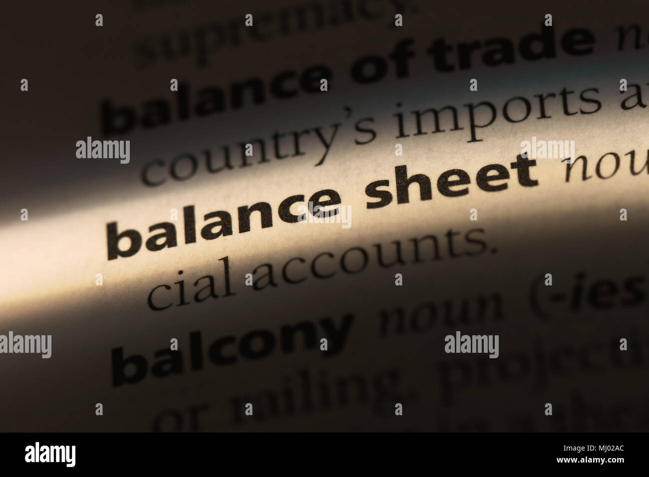 balance sheet word in a dictionary. balance sheet concept Stock Photo ...