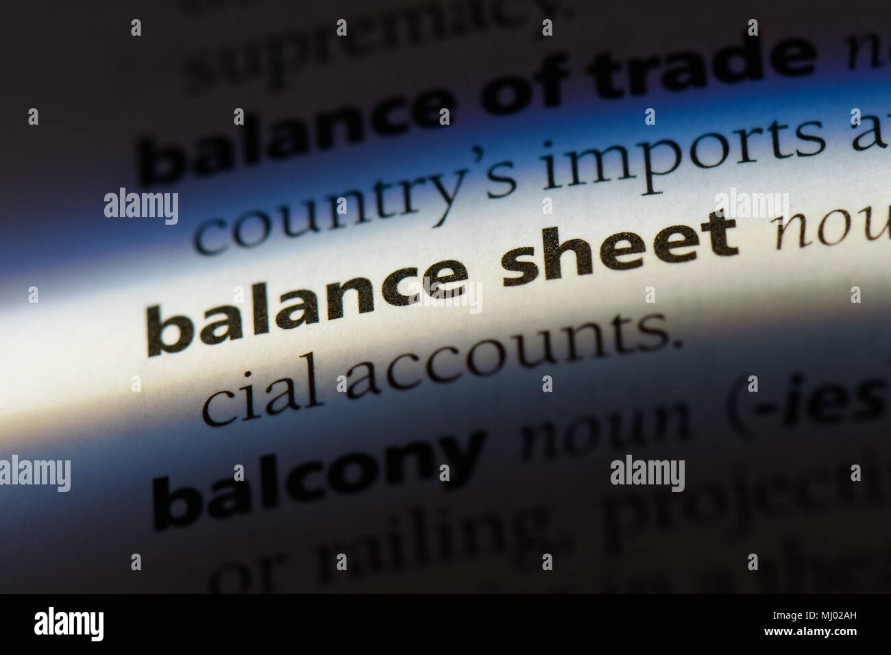 balance sheet word in a dictionary. balance sheet concept Stock Photo ...