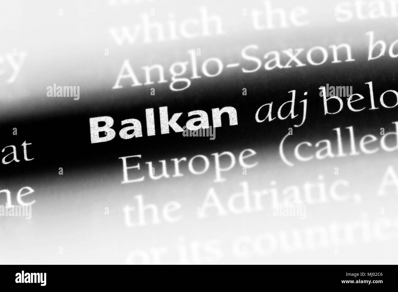 balkan word in a dictionary. balkan concept Stock Photo - Alamy