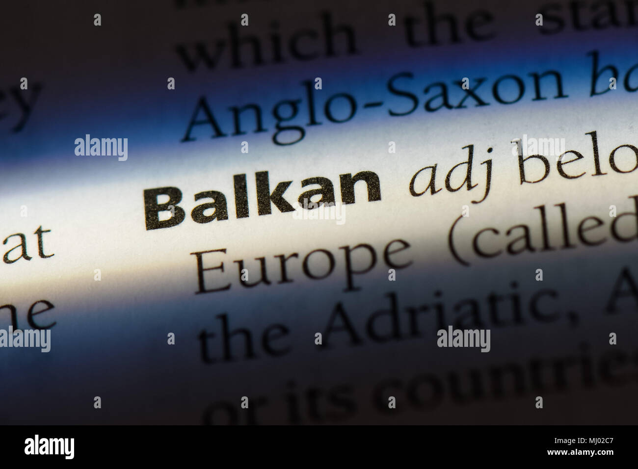 balkan word in a dictionary. balkan concept Stock Photo - Alamy