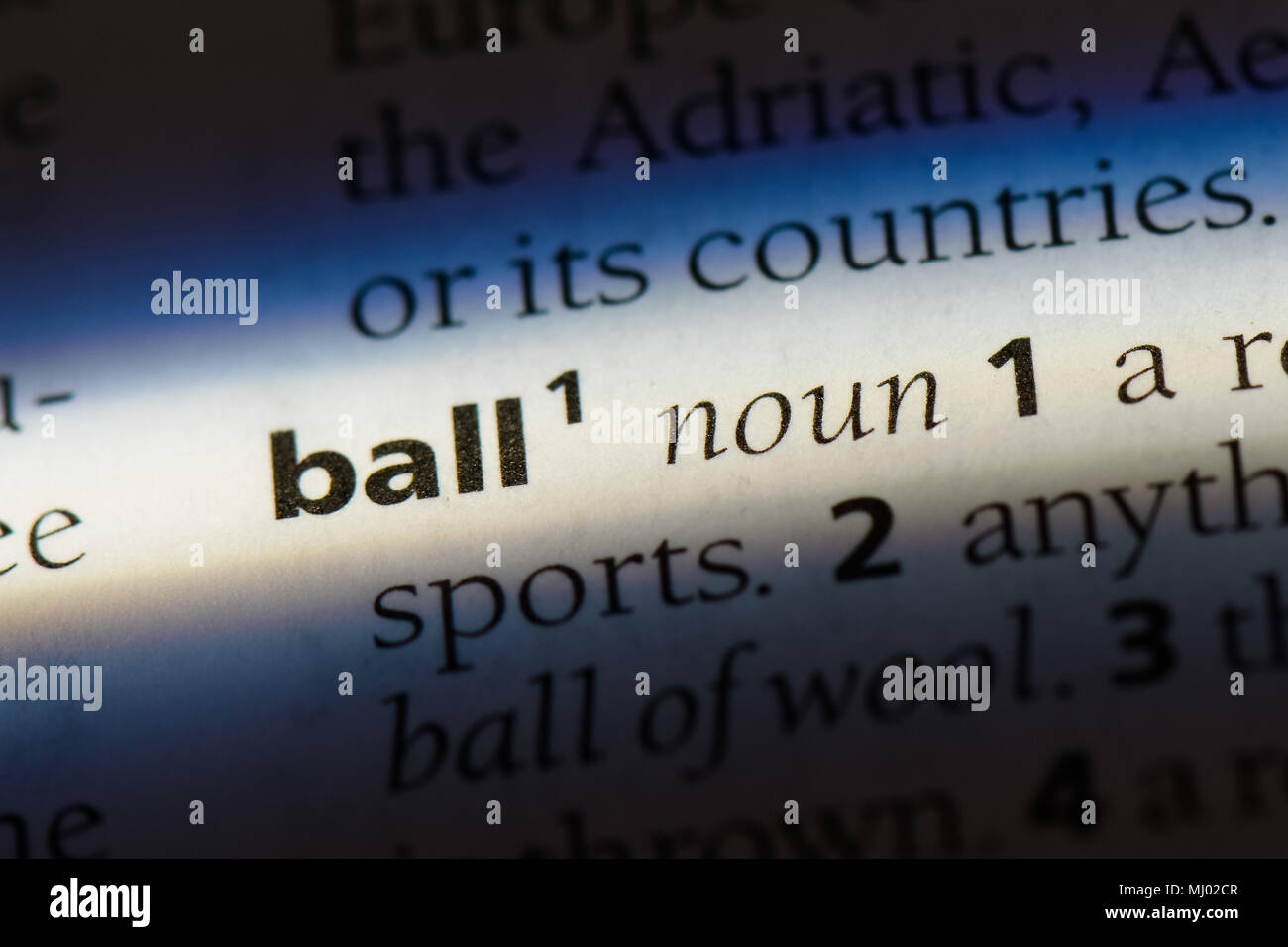ball word in a dictionary. ball concept Stock Photo - Alamy