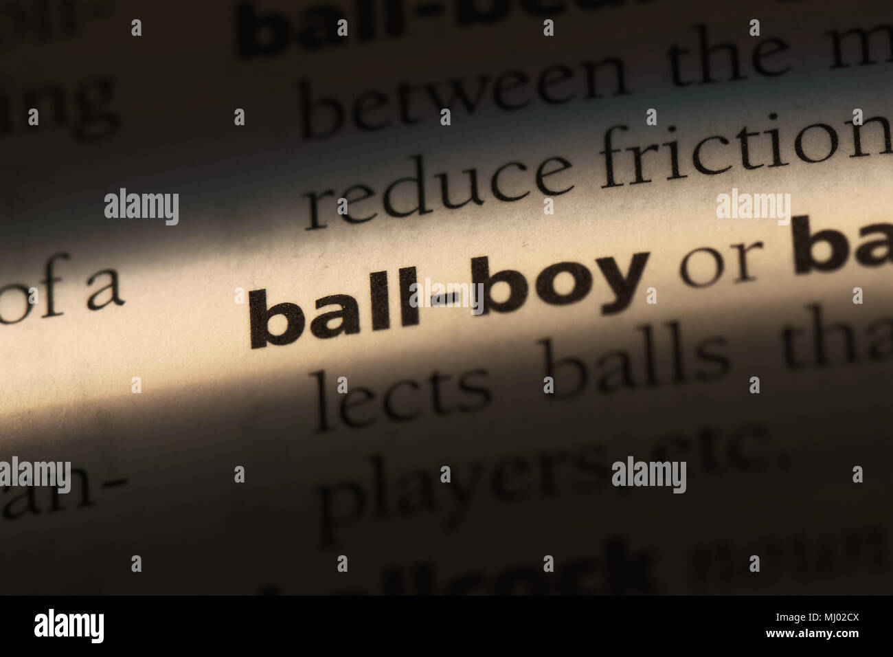 ball-boy word in a dictionary. ball-boy concept Stock Photo - Alamy