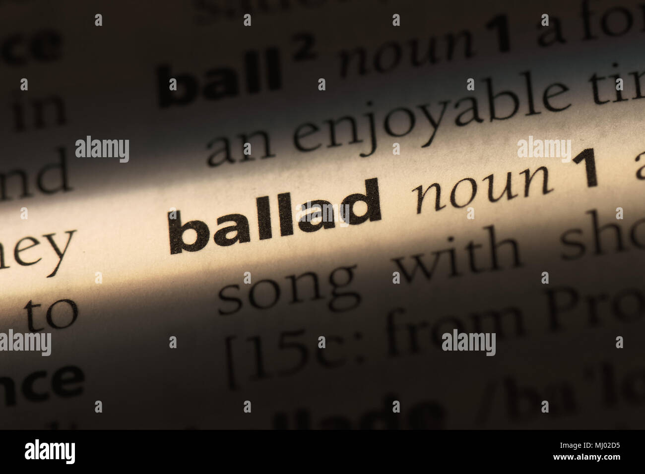 ballad word in a dictionary. ballad concept Stock Photo - Alamy