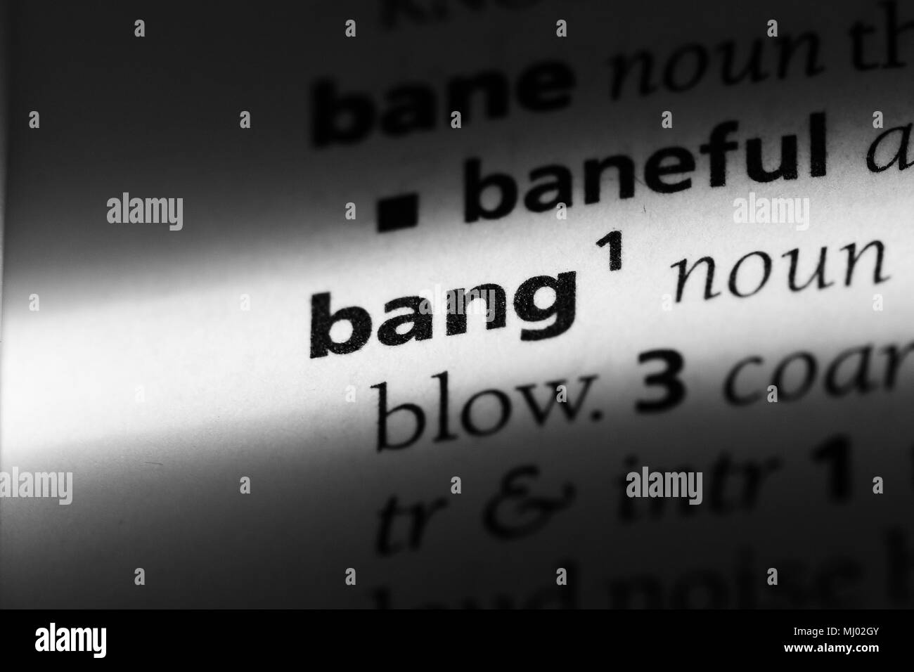 bang word in a dictionary. bang concept Stock Photo - Alamy