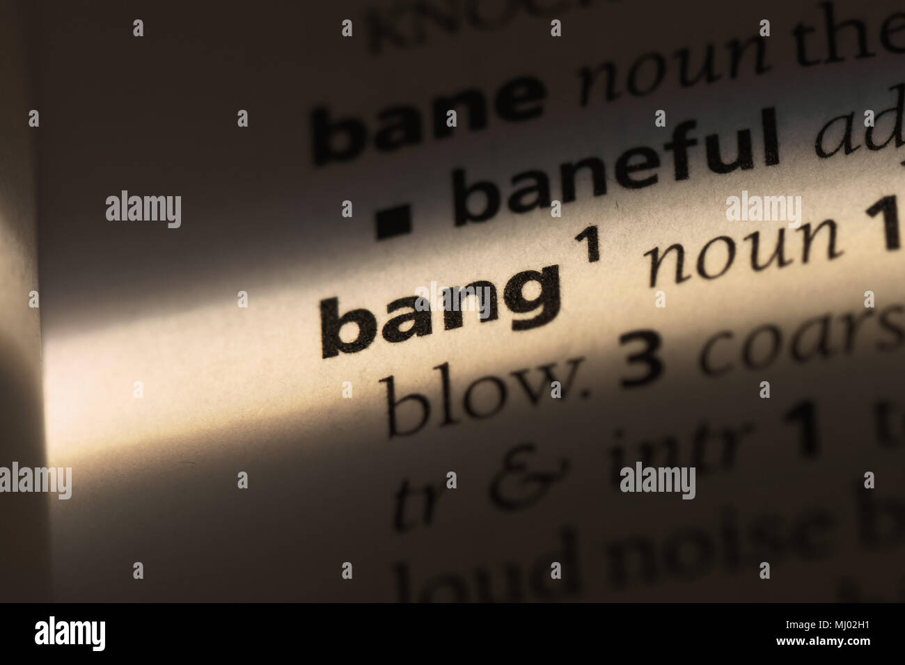 bang word in a dictionary. bang concept Stock Photo - Alamy