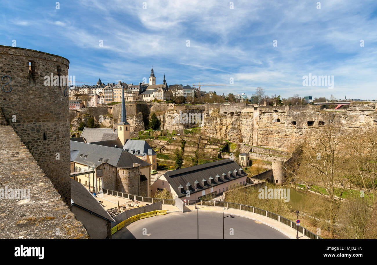 Ruined fortifications of Luxembourg city in Europe Stock Photo - Alamy