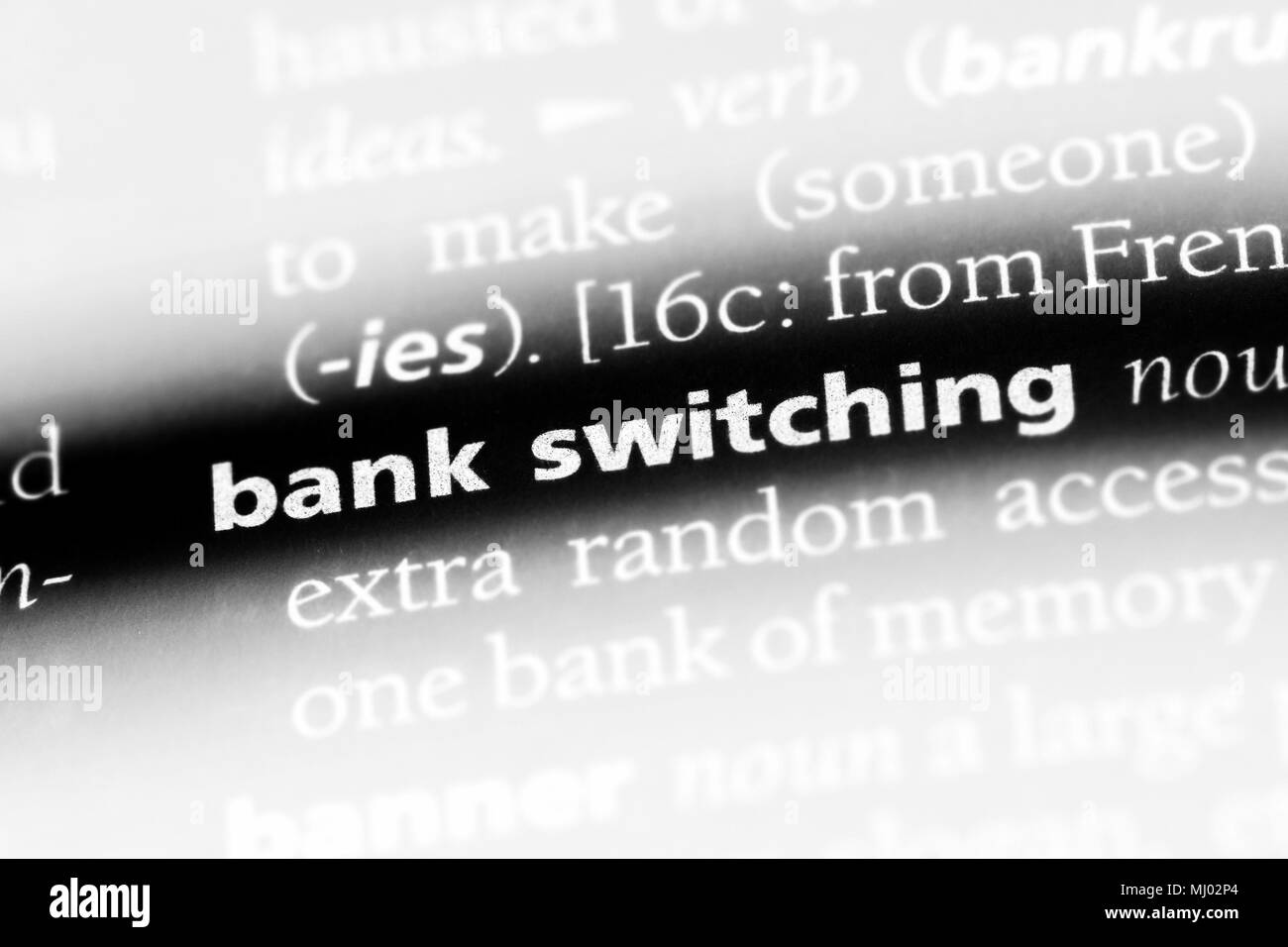bank switching word in a dictionary. bank switching concept Stock Photo ...