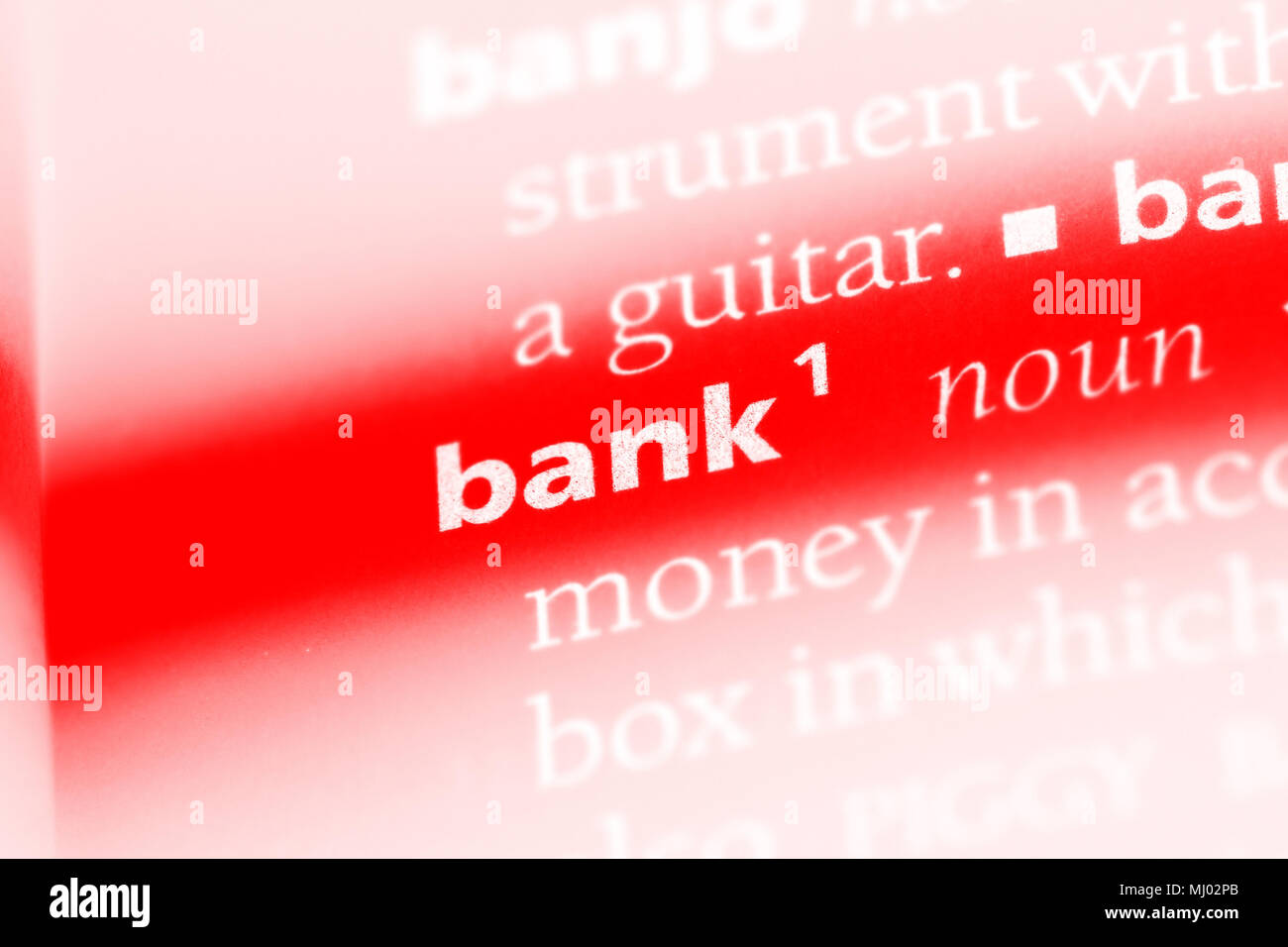 bank word in a dictionary. bank concept Stock Photo - Alamy