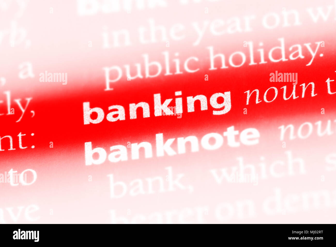 banking word in a dictionary. banking concept Stock Photo - Alamy