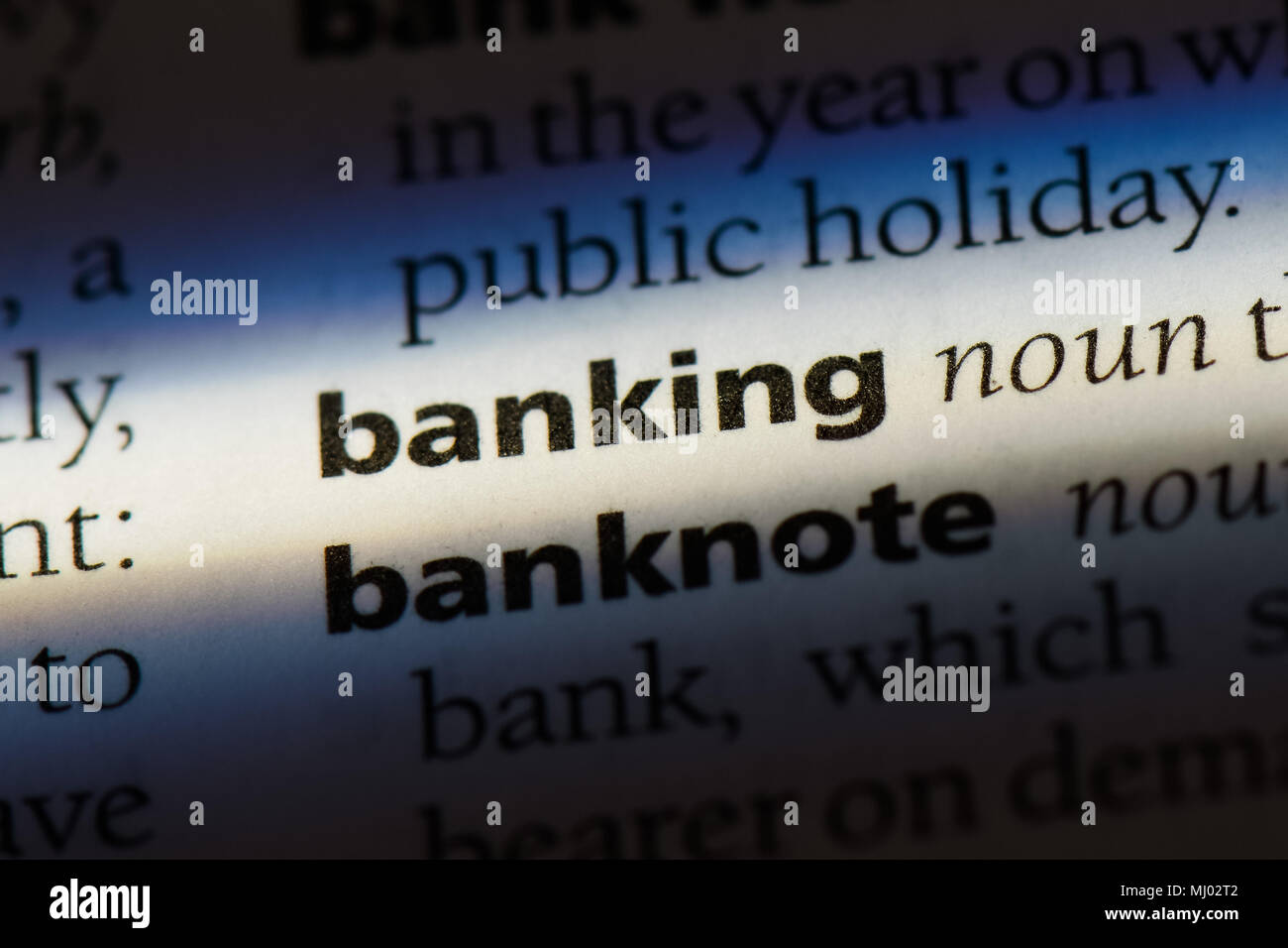banking word in a dictionary. banking concept Stock Photo - Alamy