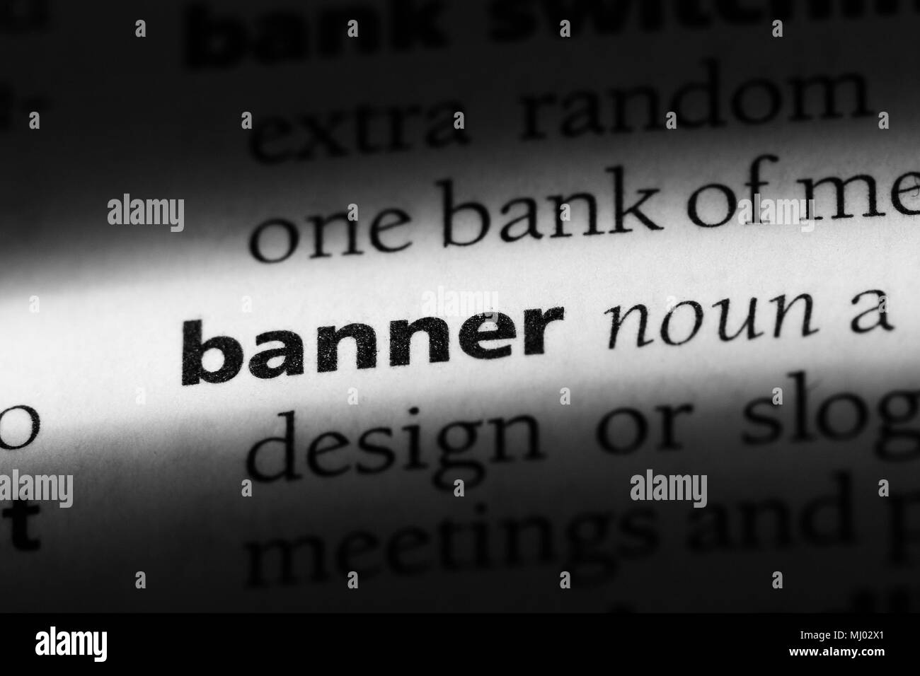 banner word in a dictionary. banner concept Stock Photo - Alamy