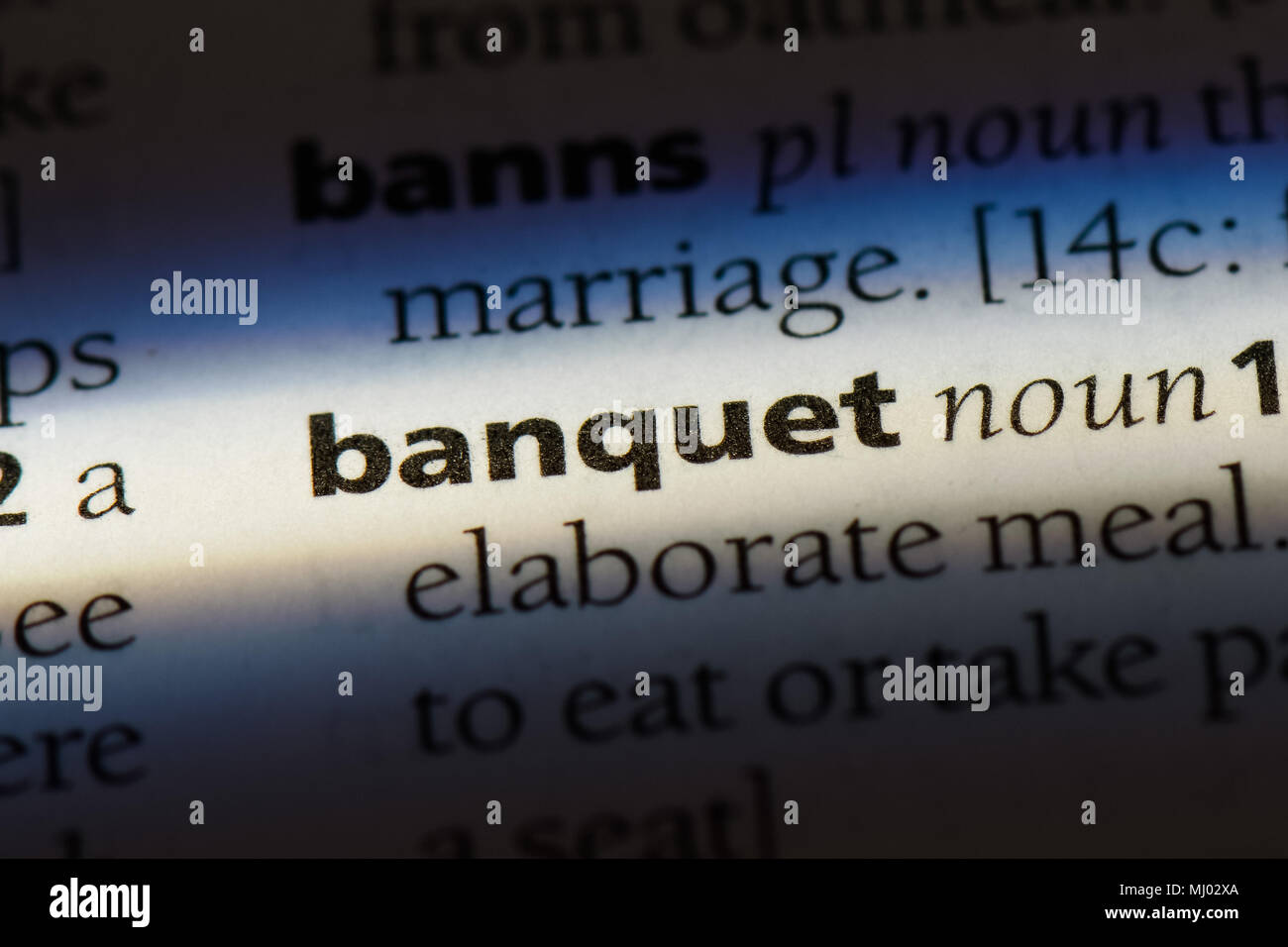 banquet word in a dictionary. banquet concept Stock Photo - Alamy