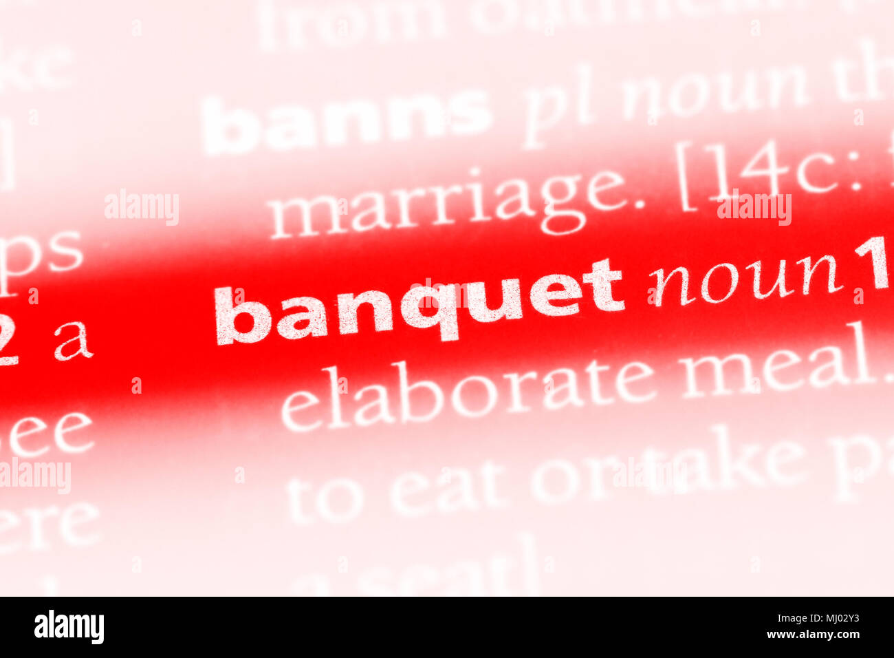 banquet word in a dictionary. banquet concept Stock Photo - Alamy