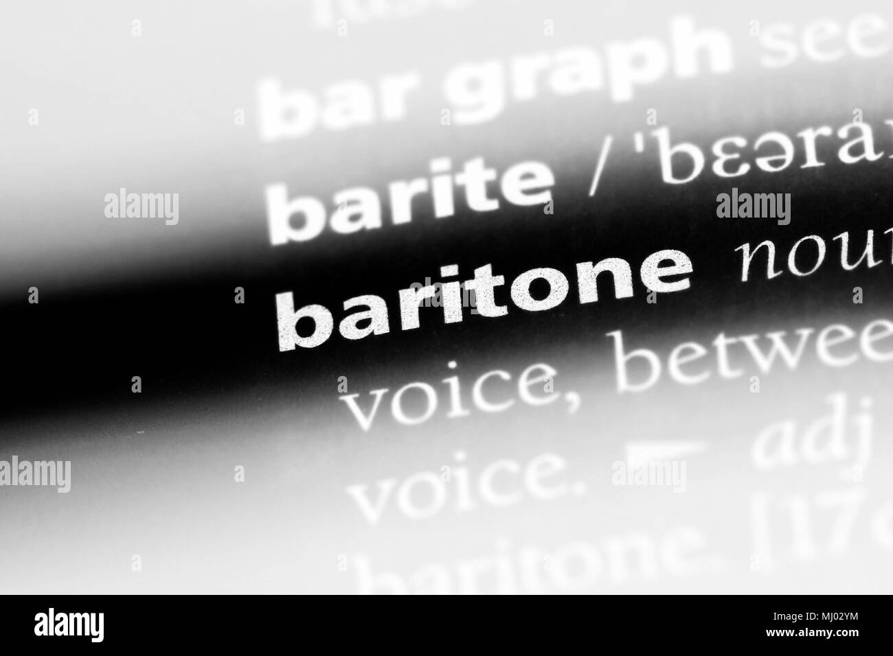 baritone word in a dictionary. baritone concept Stock Photo - Alamy