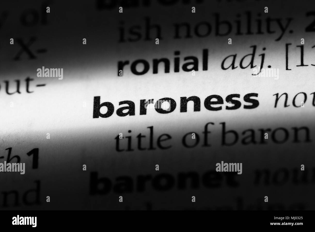 baroness word in a dictionary. baroness concept Stock Photo - Alamy