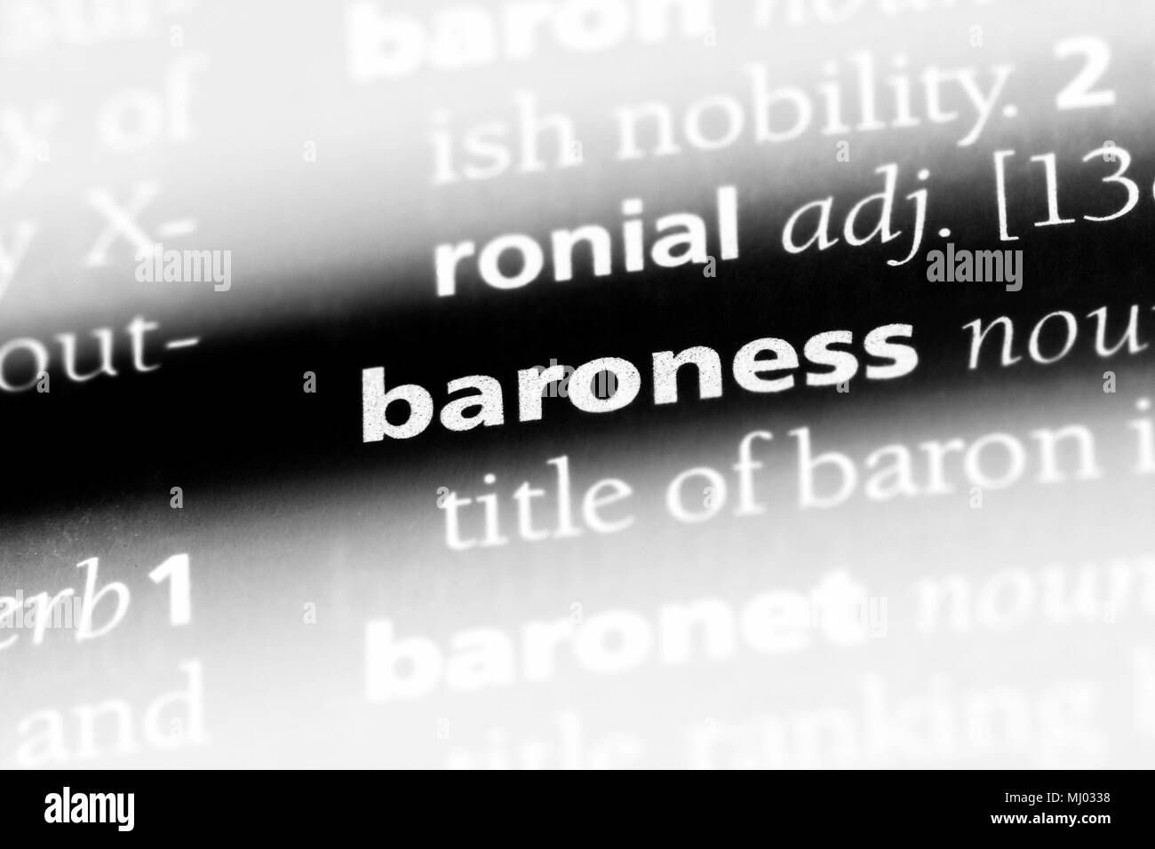 baroness word in a dictionary. baroness concept Stock Photo - Alamy