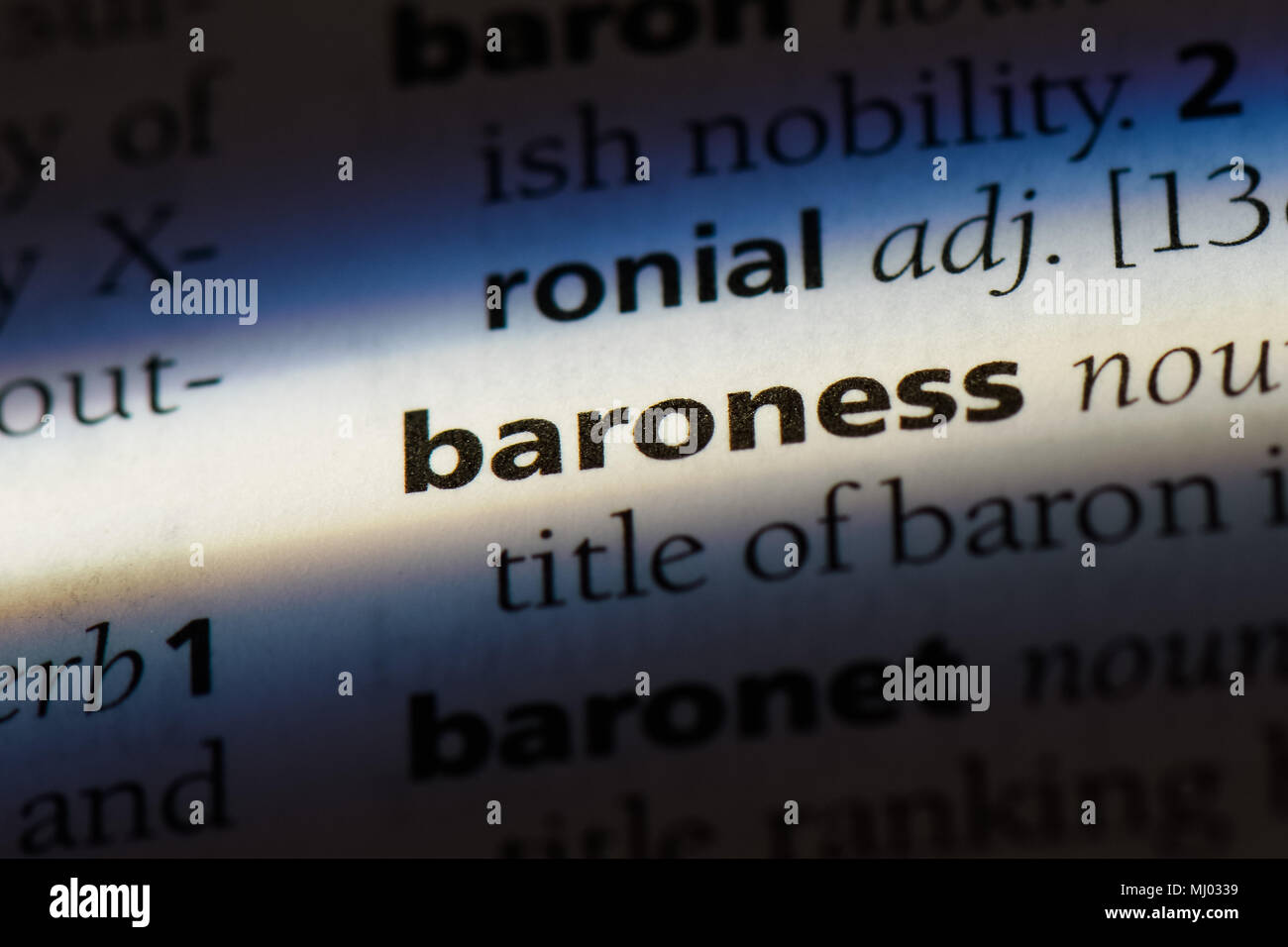 baroness word in a dictionary. baroness concept Stock Photo - Alamy