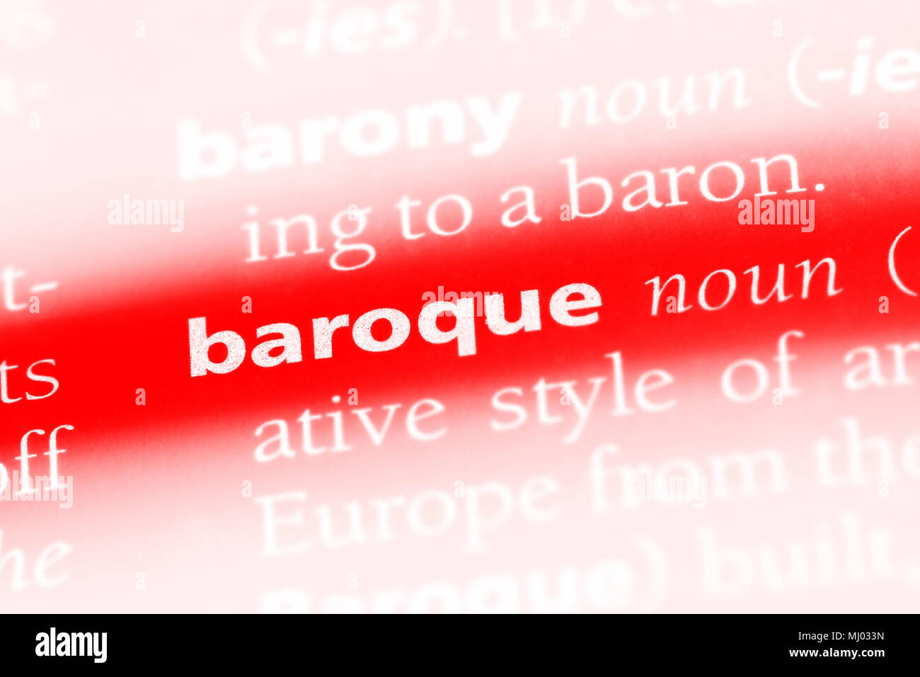 baroque word in a dictionary. baroque concept Stock Photo - Alamy