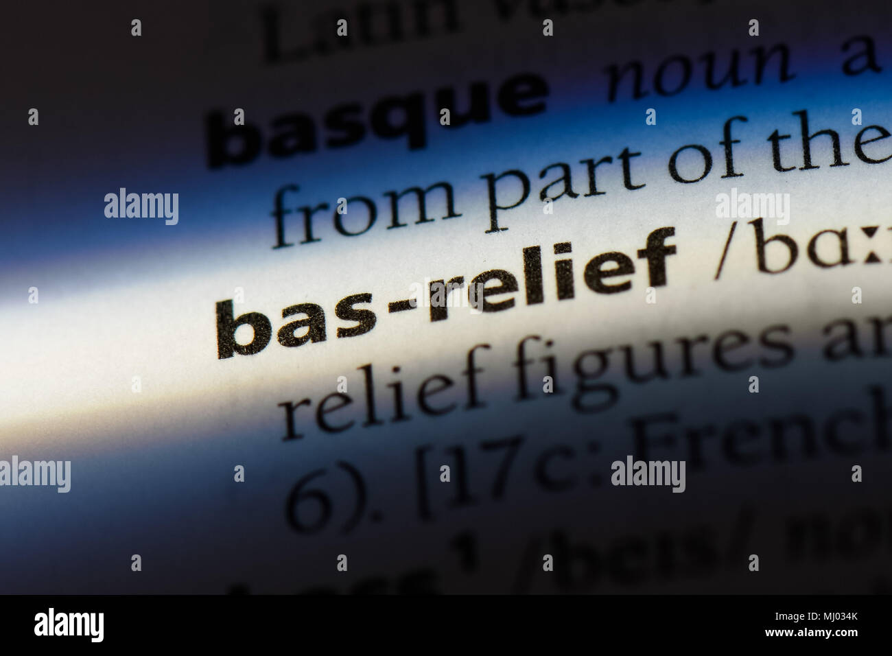 bas relief word in a dictionary. bas relief concept Stock Photo - Alamy