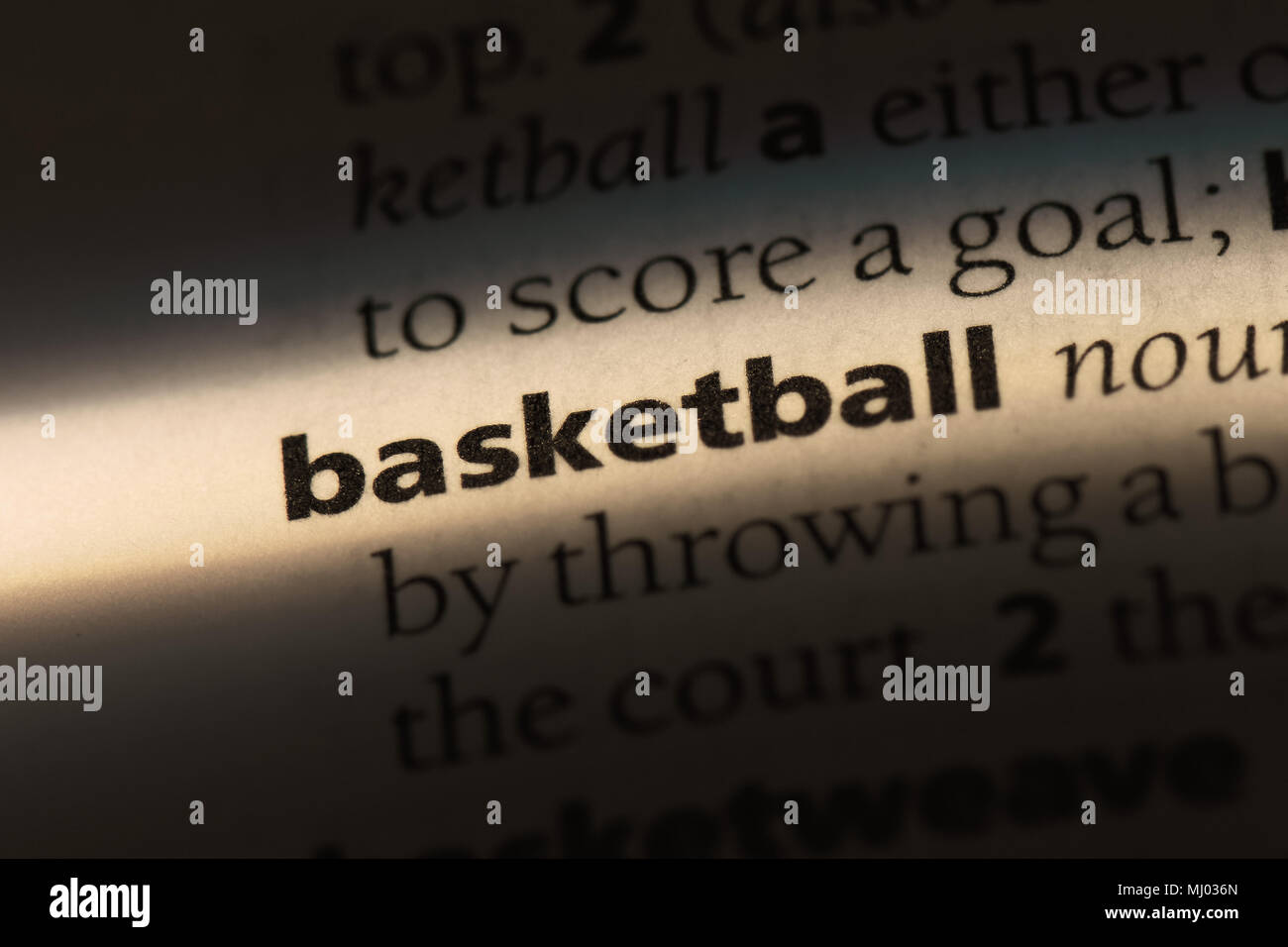 basketball word in a dictionary. basketball concept Stock Photo - Alamy