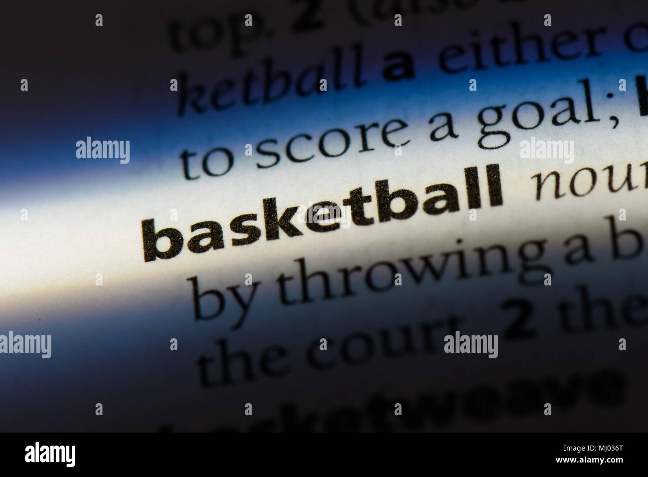 basketball word in a dictionary. basketball concept Stock Photo - Alamy
