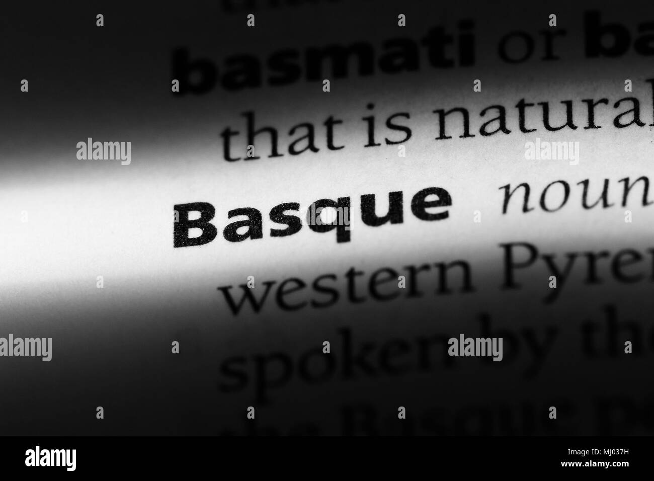 basque word in a dictionary. basque concept Stock Photo - Alamy