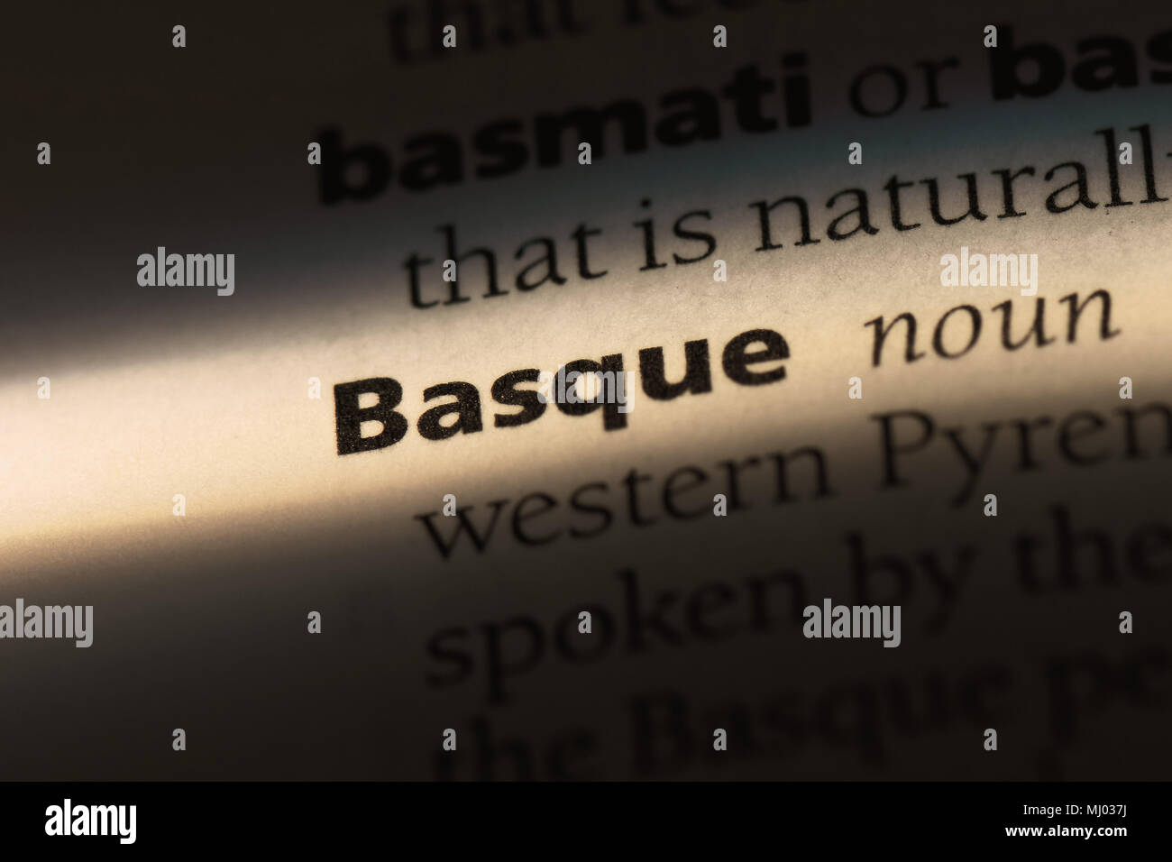 basque word in a dictionary. basque concept Stock Photo - Alamy