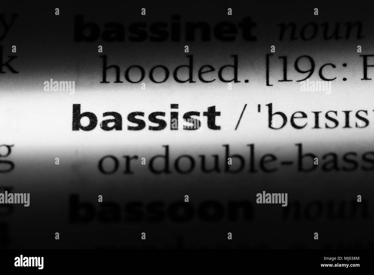 bassist word in a dictionary. bassist concept Stock Photo - Alamy