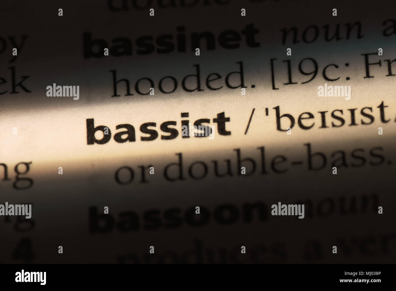 bassist word in a dictionary. bassist concept Stock Photo - Alamy