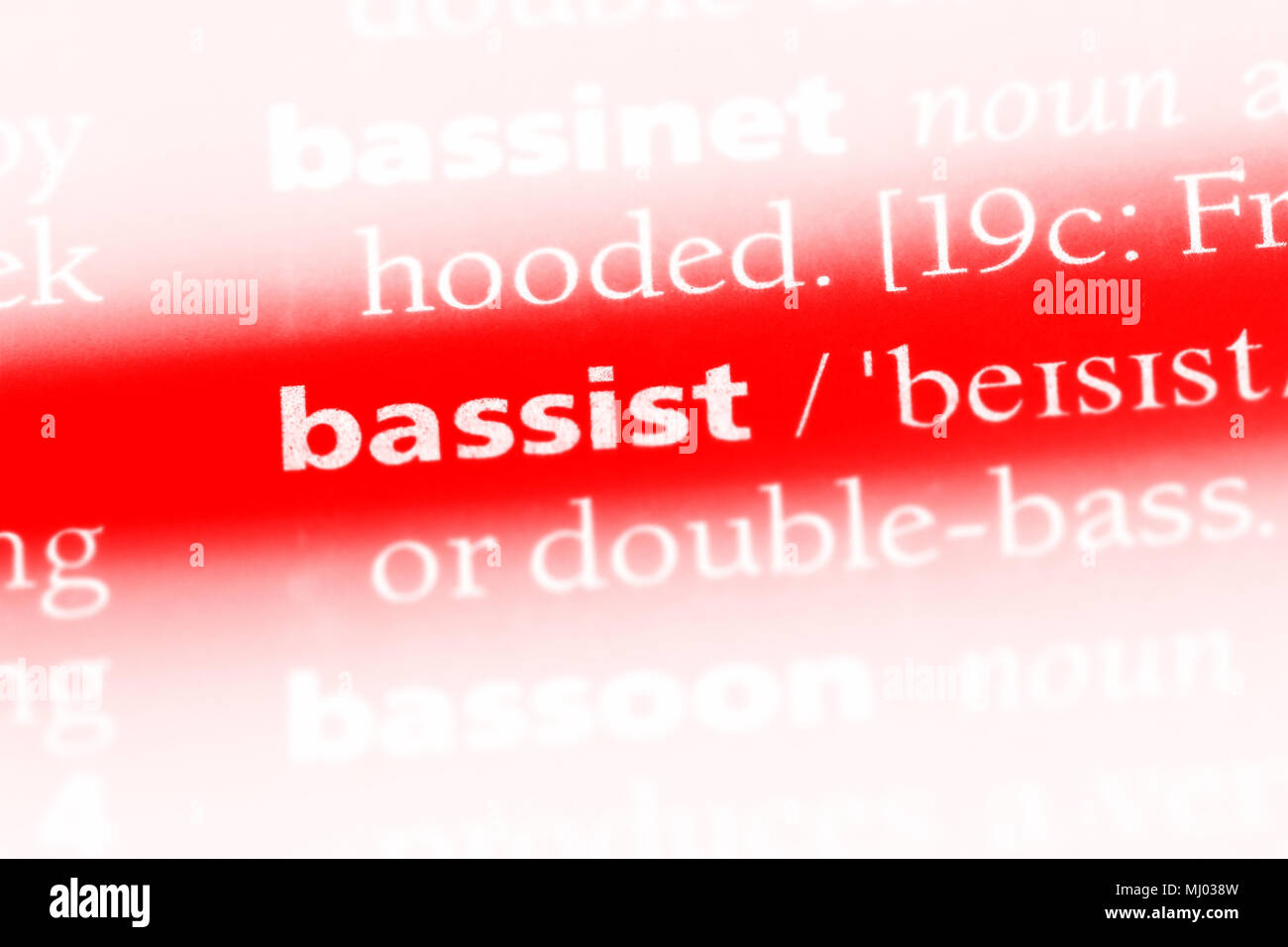 bassist word in a dictionary. bassist concept Stock Photo - Alamy