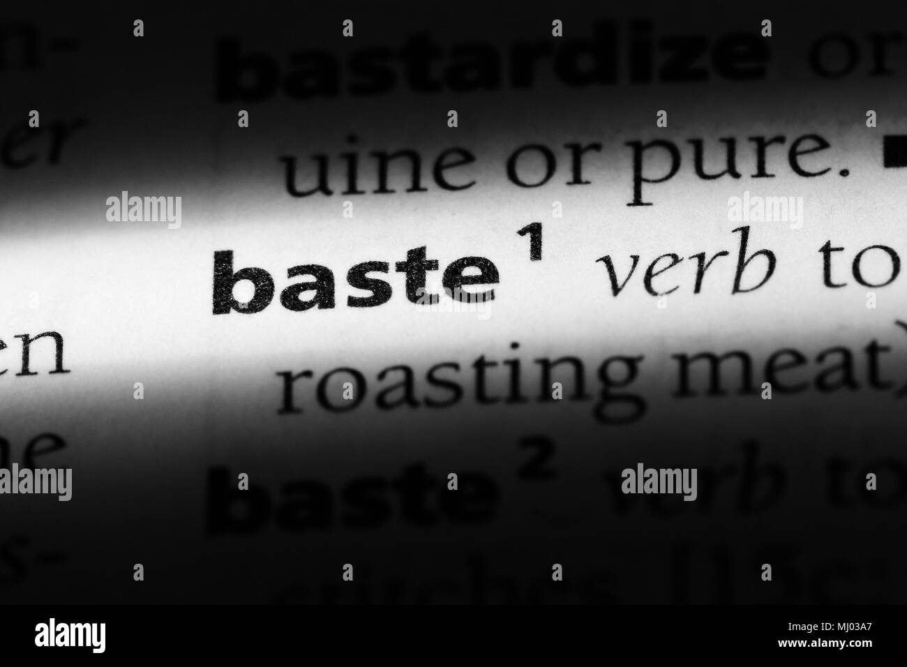 baste word in a dictionary. baste concept Stock Photo - Alamy