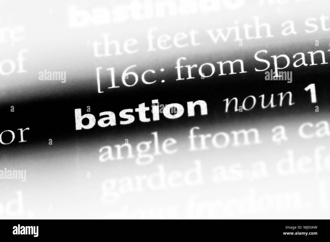 bastion word in a dictionary. bastion concept Stock Photo - Alamy