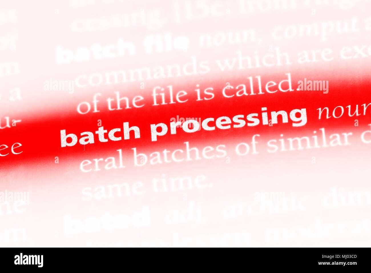 batch processing word in a dictionary. batch processing concept Stock ...