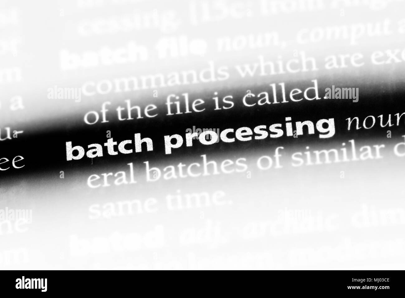 batch processing word in a dictionary. batch processing concept Stock ...