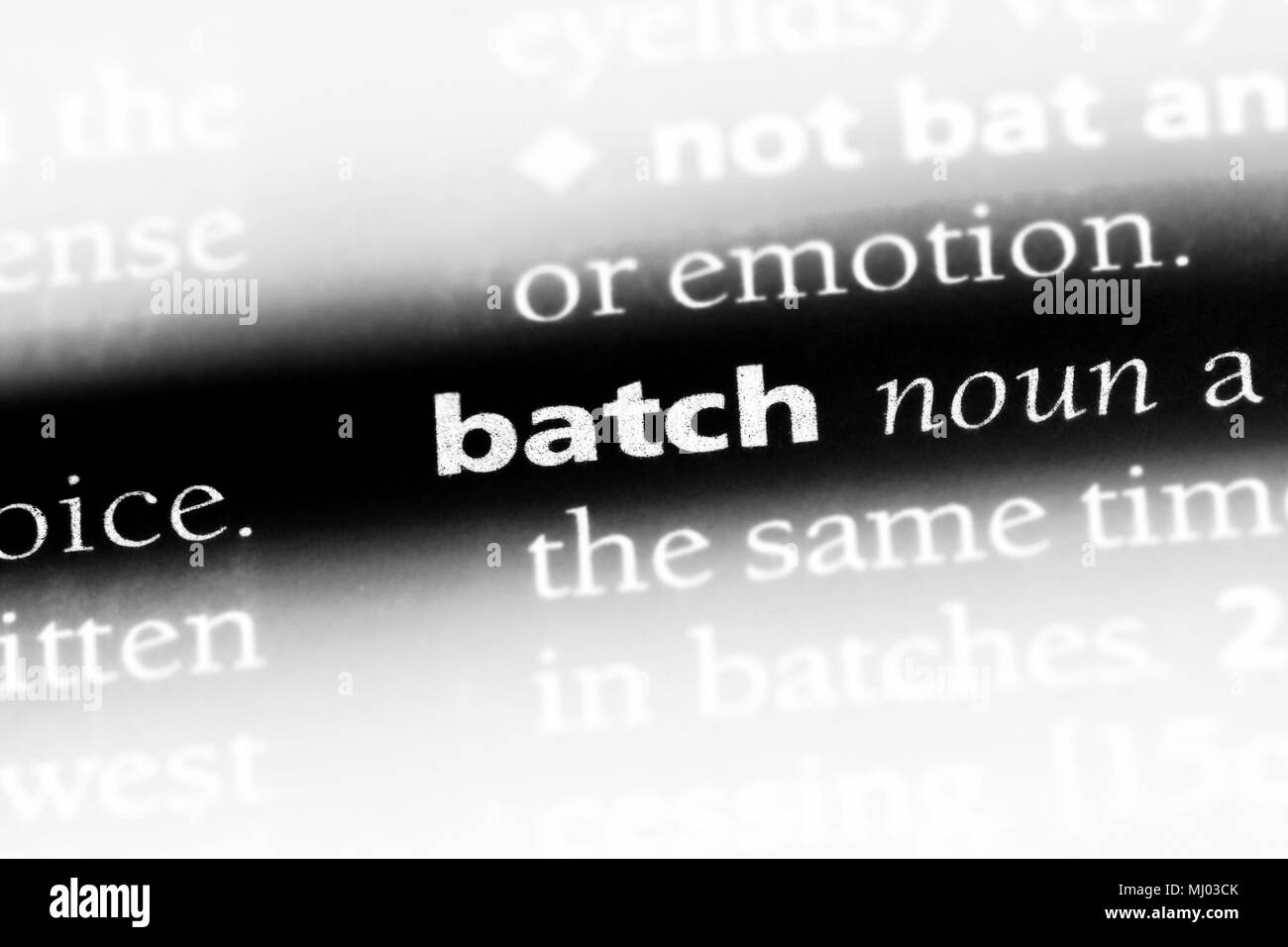 batch word in a dictionary. batch concept Stock Photo - Alamy