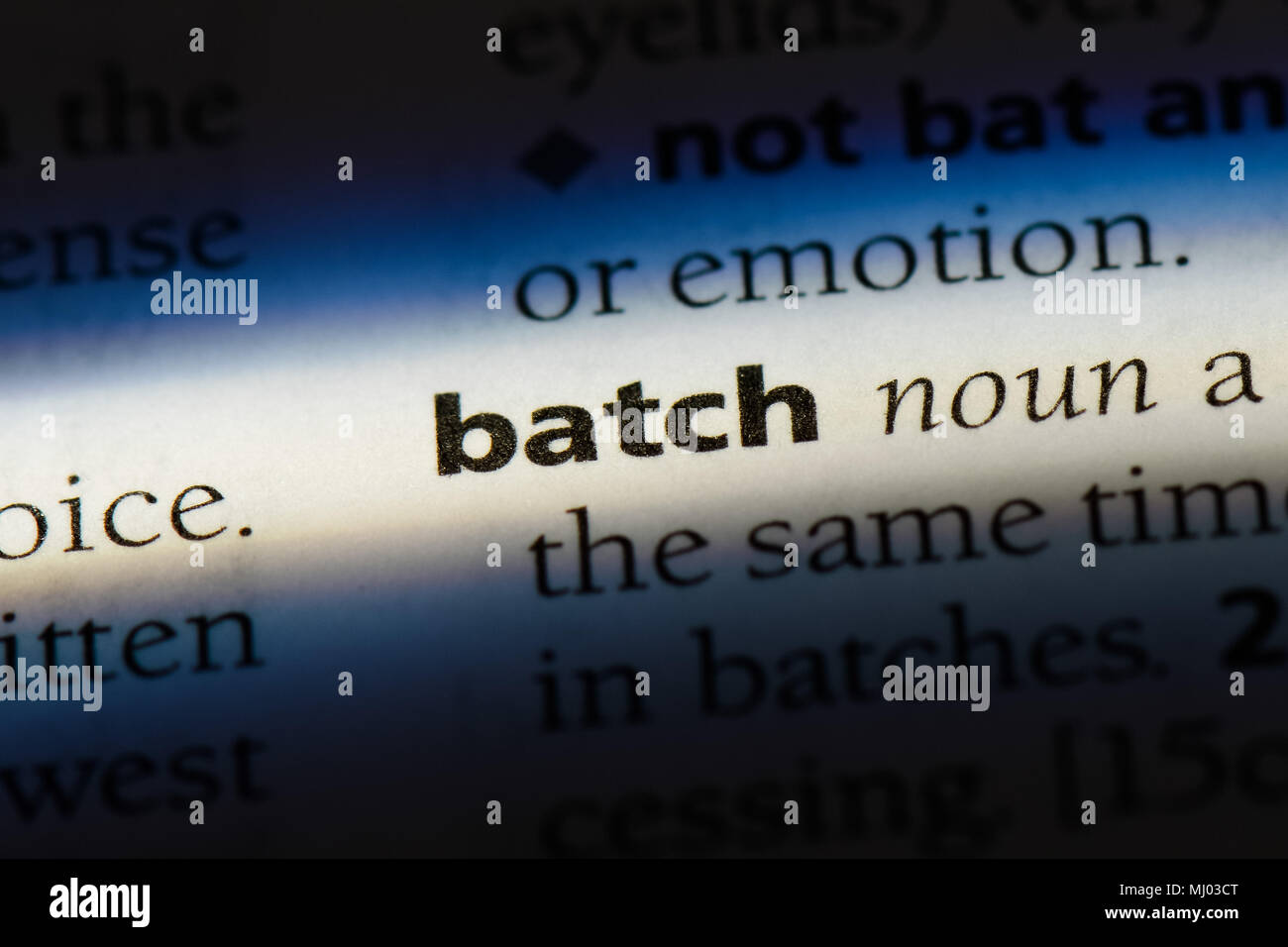 batch word in a dictionary. batch concept Stock Photo - Alamy