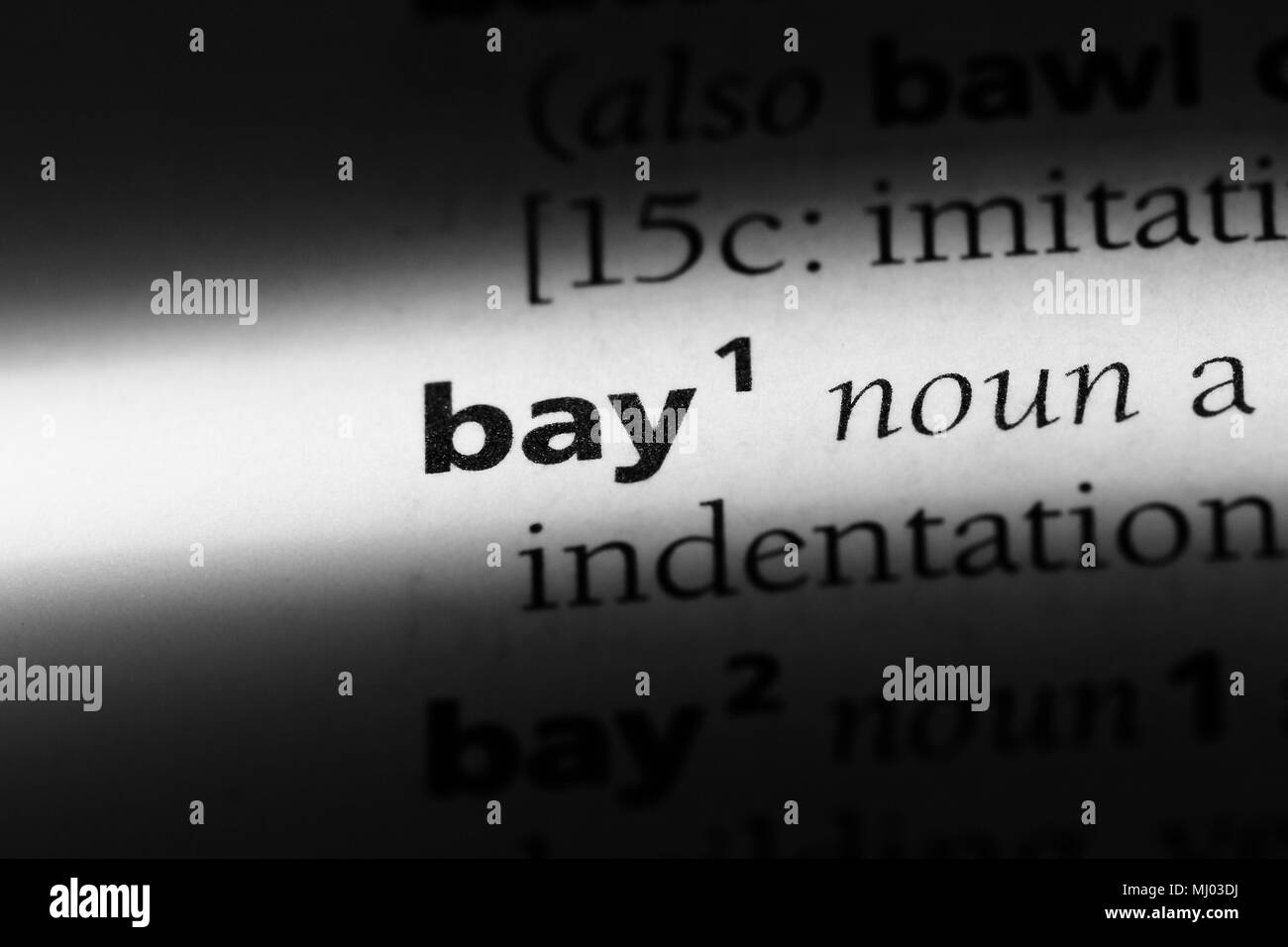 bay word in a dictionary. bay concept Stock Photo - Alamy