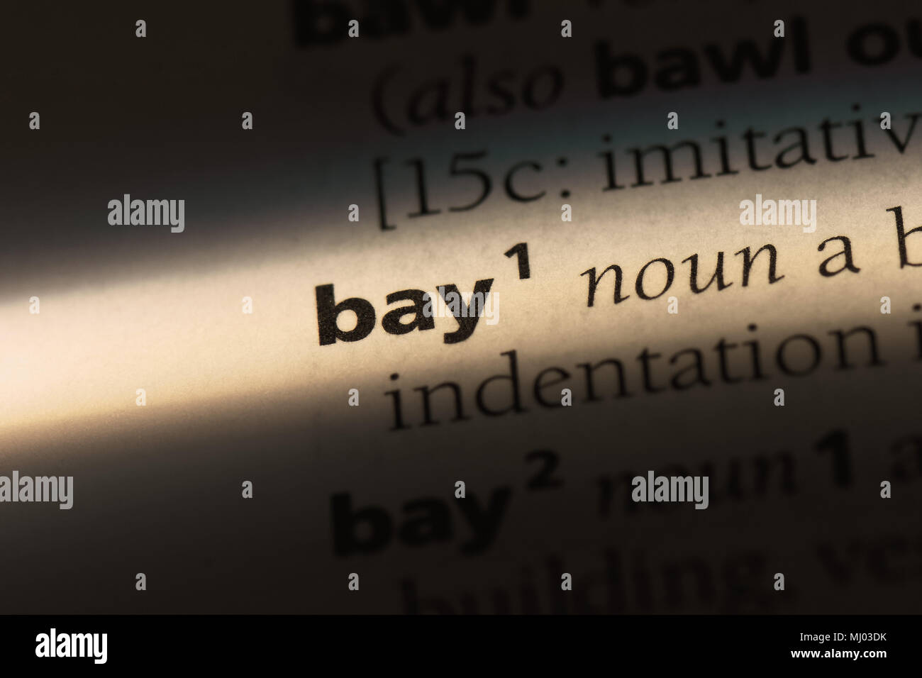 bay word in a dictionary. bay concept Stock Photo - Alamy