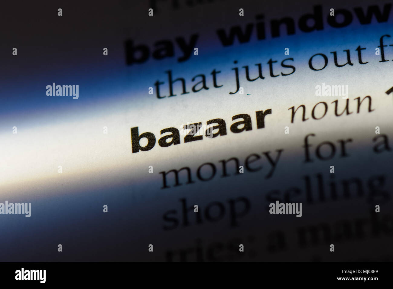 bazaar word in a dictionary. bazaar concept Stock Photo - Alamy