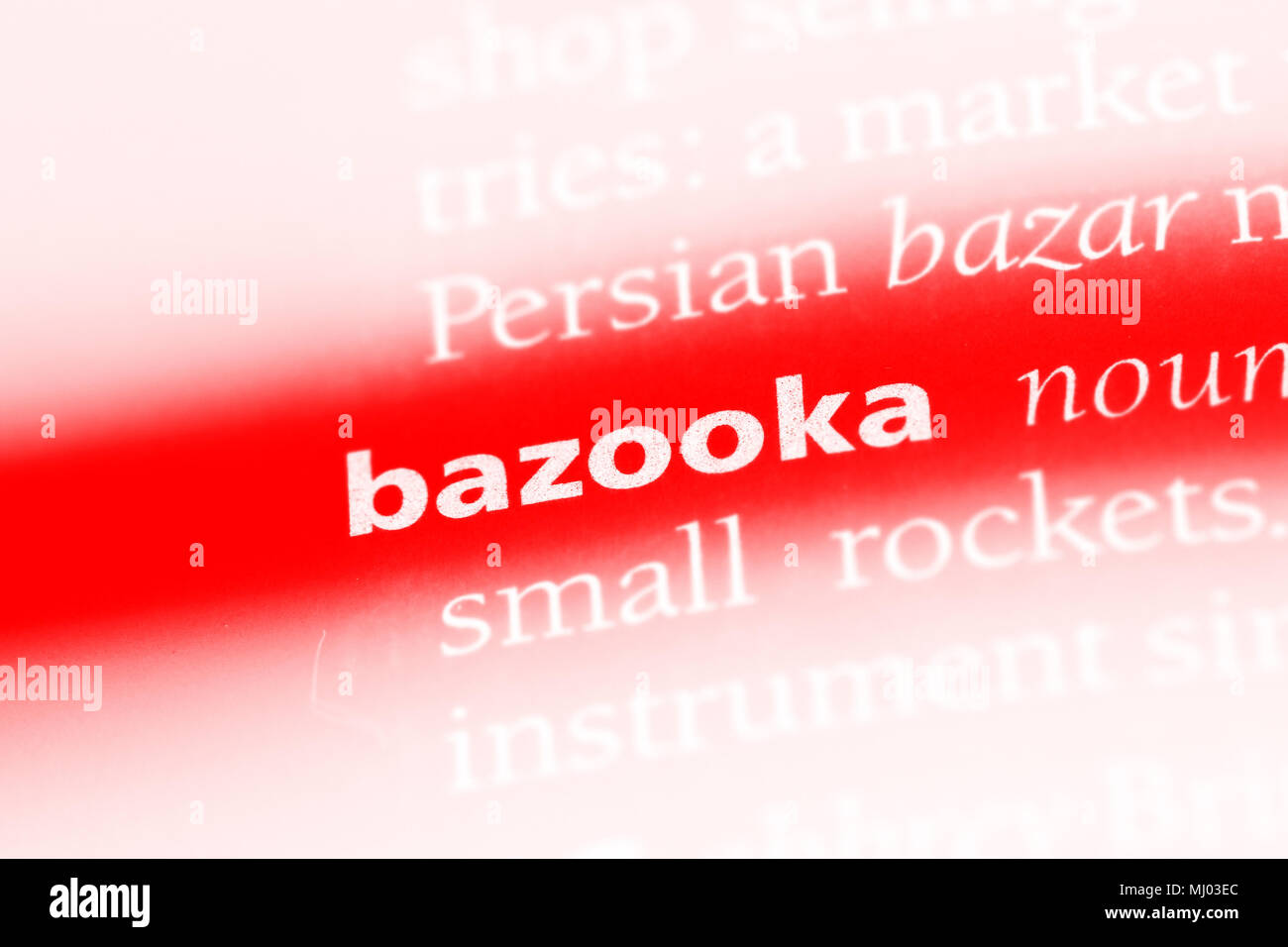 bazooka word in a dictionary. bazooka concept Stock Photo - Alamy
