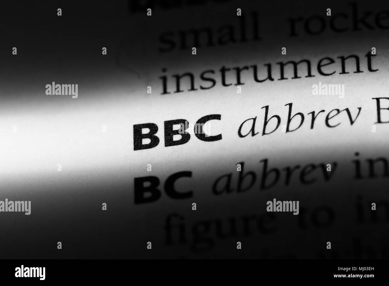 bbc word in a dictionary. bbc concept Stock Photo - Alamy