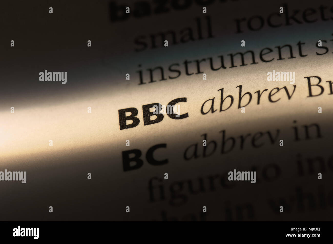 bbc word in a dictionary. bbc concept Stock Photo - Alamy