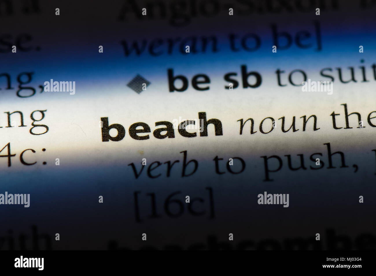 beach word in a dictionary. beach concept Stock Photo - Alamy