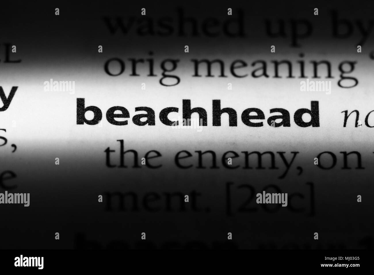 beachhead word in a dictionary. beachhead concept Stock Photo - Alamy
