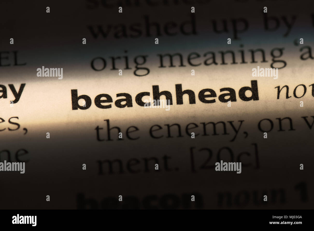 beachhead word in a dictionary. beachhead concept Stock Photo - Alamy