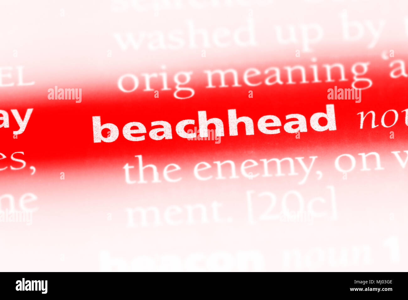 beachhead word in a dictionary. beachhead concept Stock Photo - Alamy
