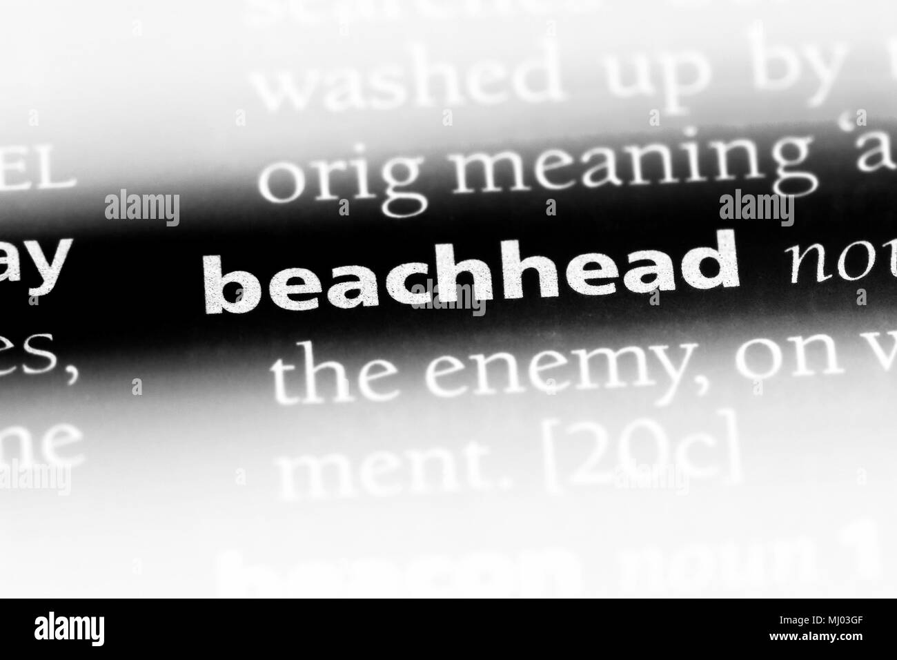 beachhead word in a dictionary. beachhead concept Stock Photo - Alamy